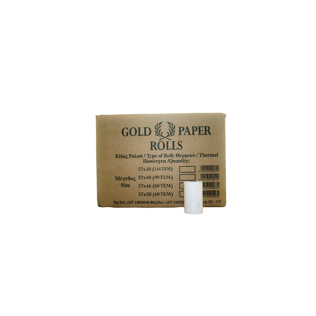 Gold Thermal Rolls-Η- 79x60mm 37M 45gr 80 Pieces in Box.